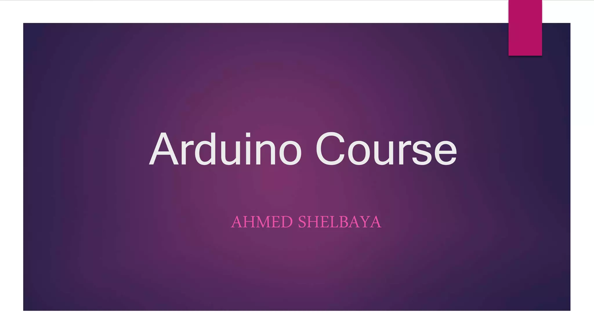 Arduino Course Ppt 