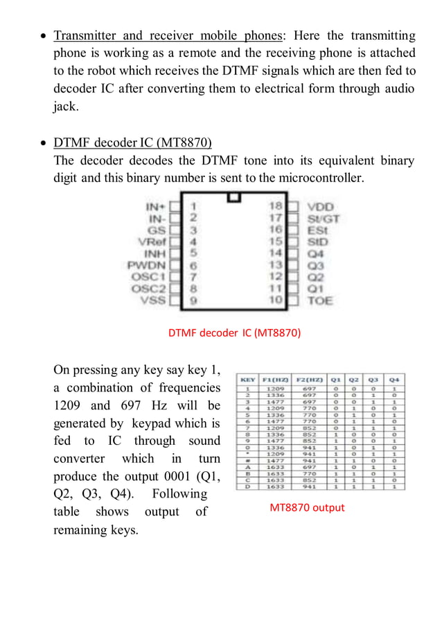 Arduino dtmf controlled robot | PDF