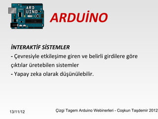 Arduino eğitimleri 1 - giriş | PPT