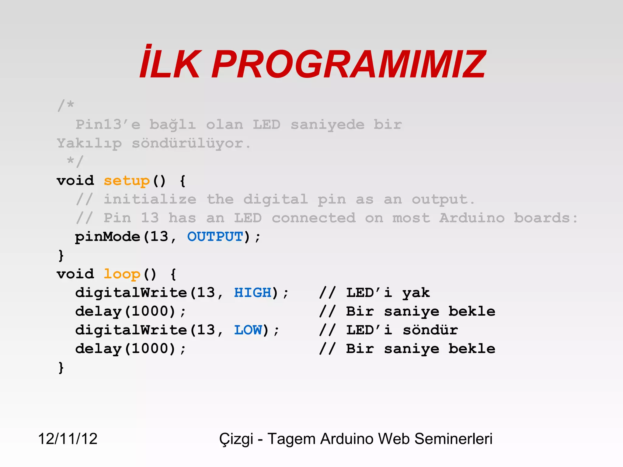 Arduino eğitimleri 2 - arduino platformuna giriş | PPT
