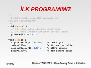 Arduino eğitimleri 3 - arduino programlama dili | PPT