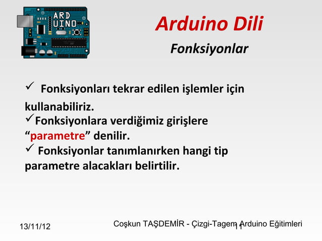 Arduino eğitimleri 4 - arduino programlama dili - 2 | PPT
