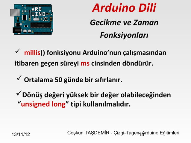 Arduino eğitimleri 4 - arduino programlama dili - 2 | PPT