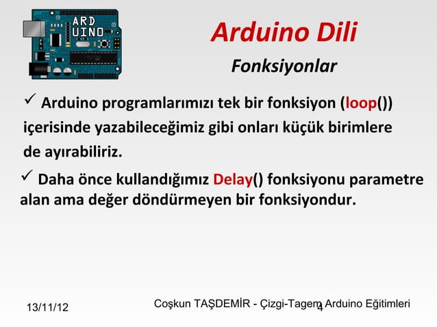 Arduino eğitimleri 4 - arduino programlama dili - 2 | PPT