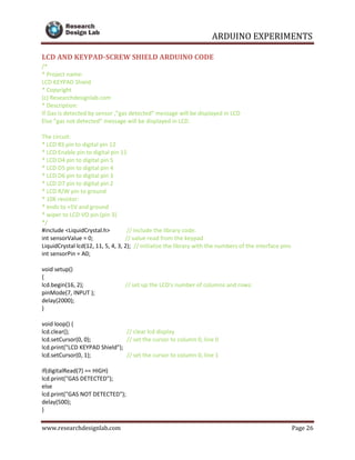 Arduino experiments | PDF