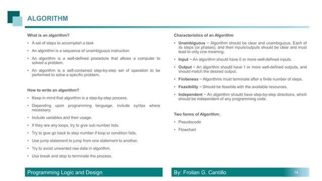 Program Logic and Design | PPTX