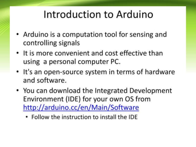 Arduino IDE | PPTX | Programming Languages | Computing