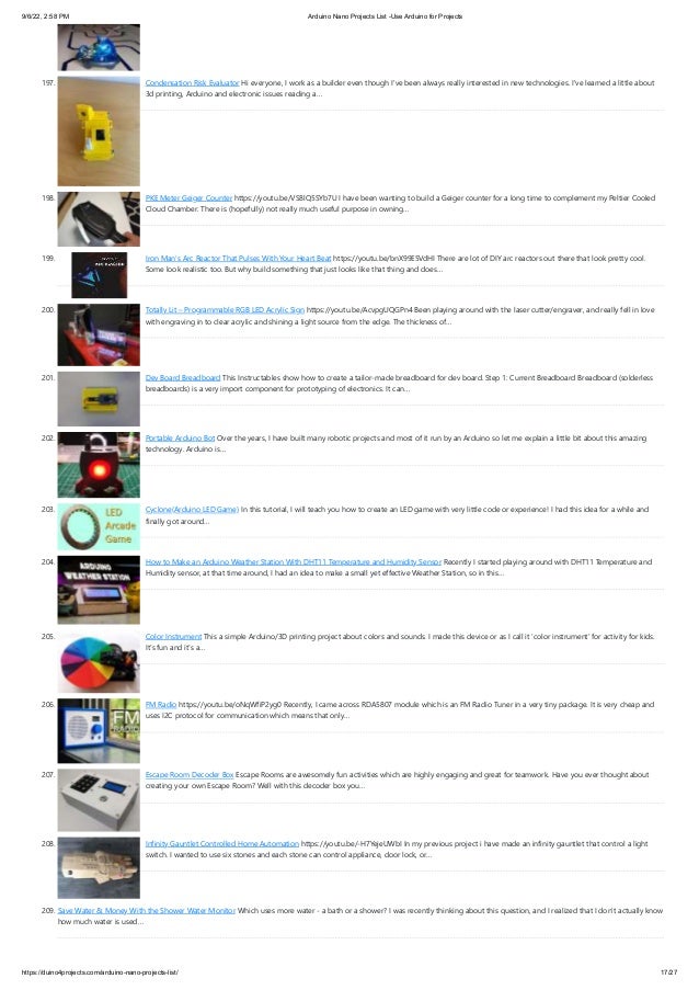 Arduino Nano Projects List -Use Arduino for Projects.pdf