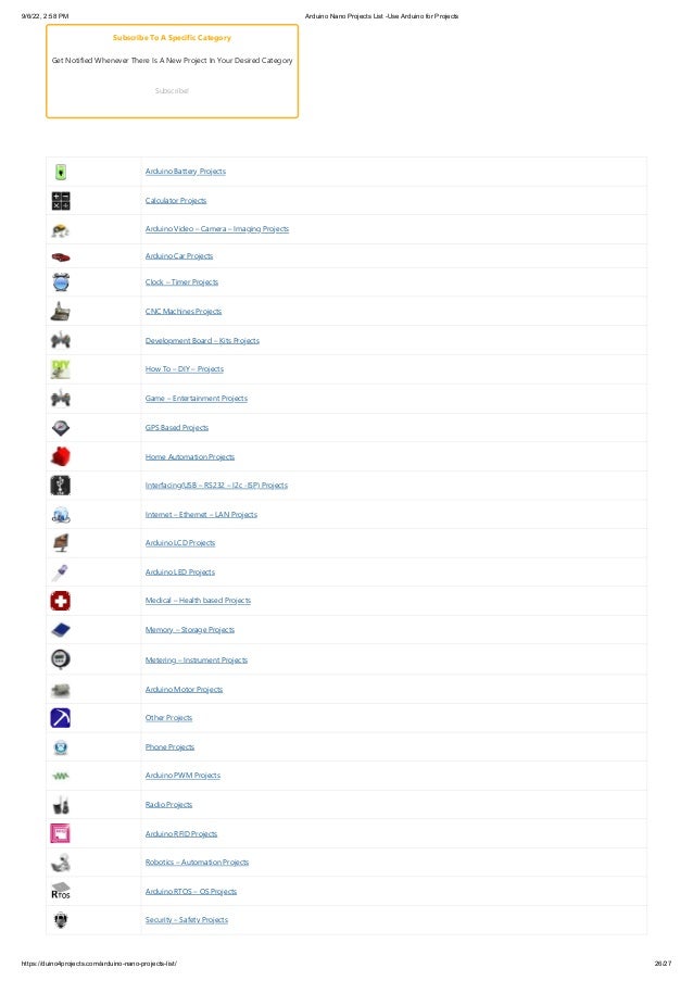 Arduino Nano Projects List -Use Arduino for Projects.pdf