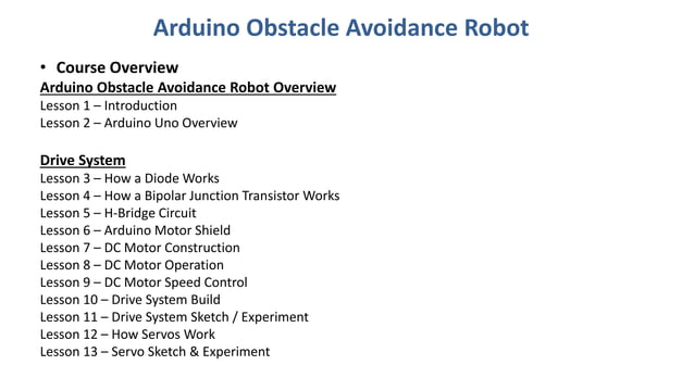 Arduino obstacle avoidance robot | PPTX | Computer Peripherals | Computing