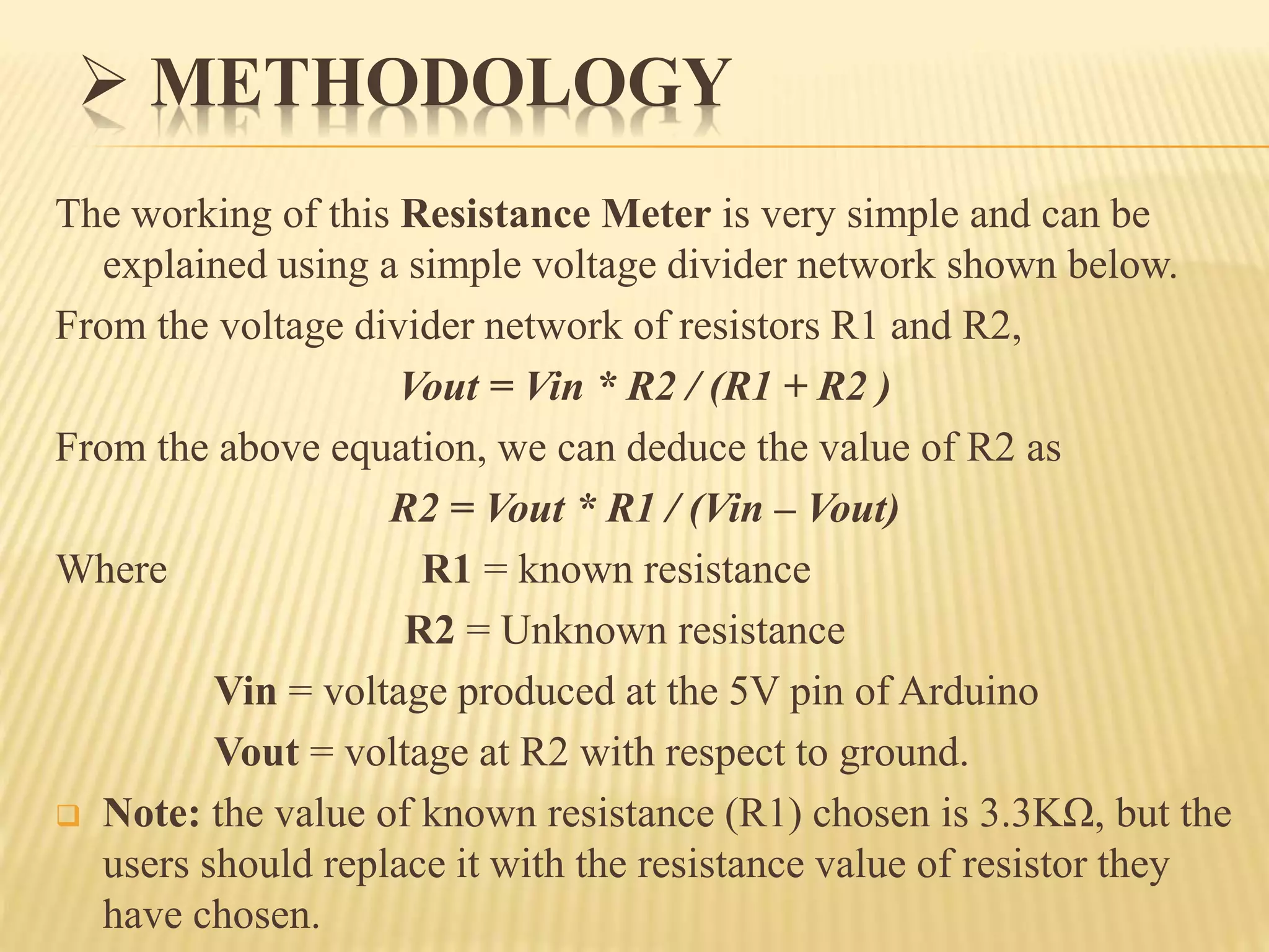 Arduino ohm meter by Engr.Danish Nouman | PPTX