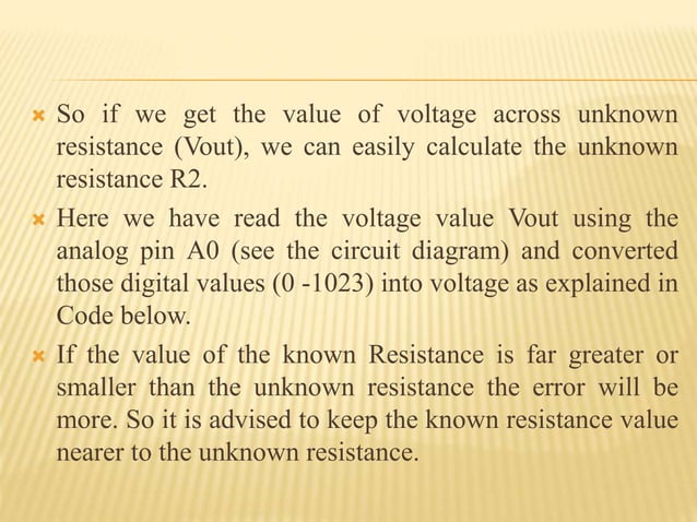 Arduino ohm meter by Engr.Danish Nouman | PPTX