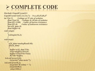 Arduino ohm meter by Engr.Danish Nouman | PPTX