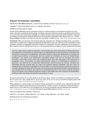 Arduino: Arduino para dummies 2 edición por Wiley Brand parte 1 | PDF