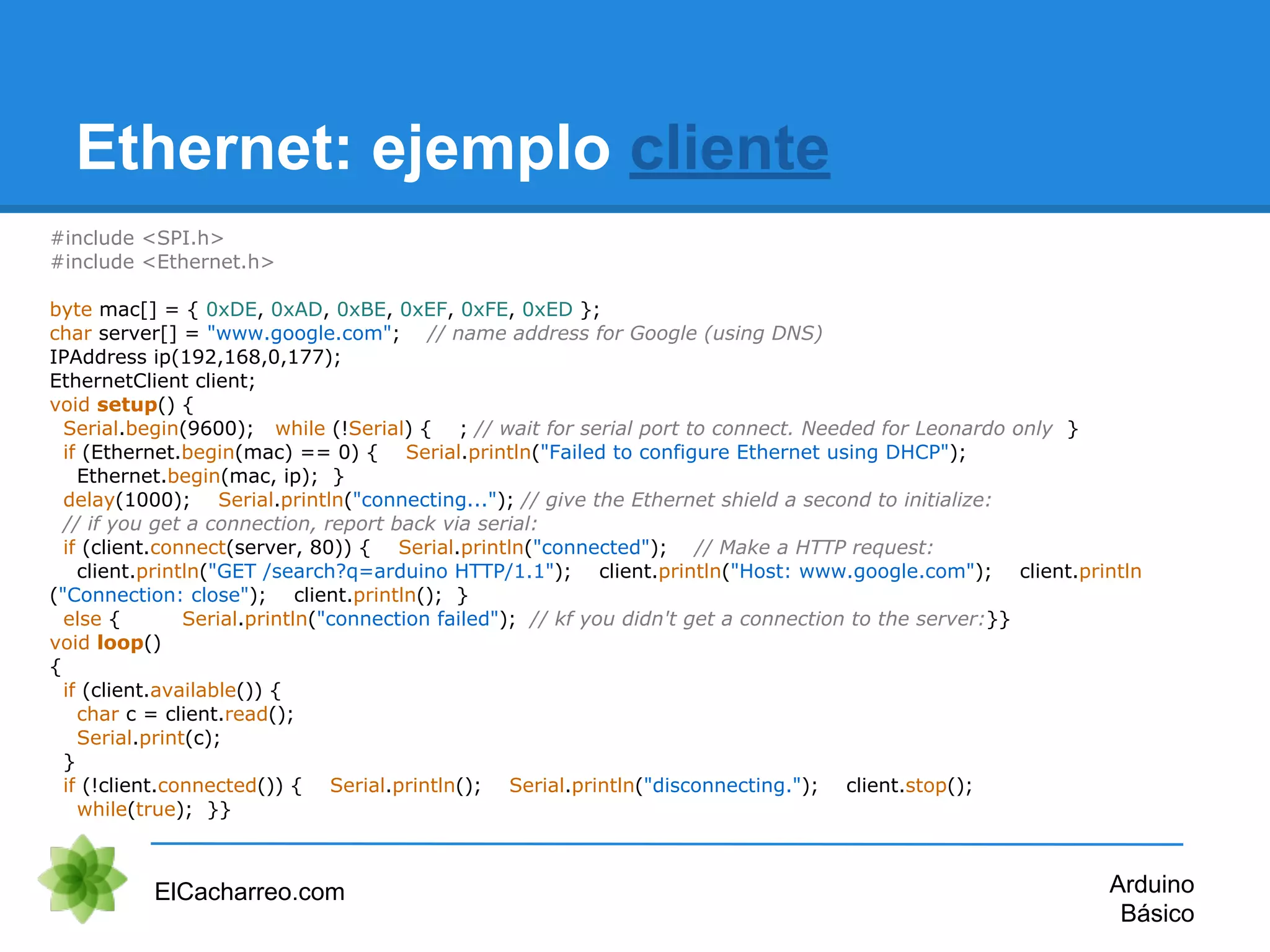 Arduino práctico ethernet | PDF | Computer Networking | Computing
