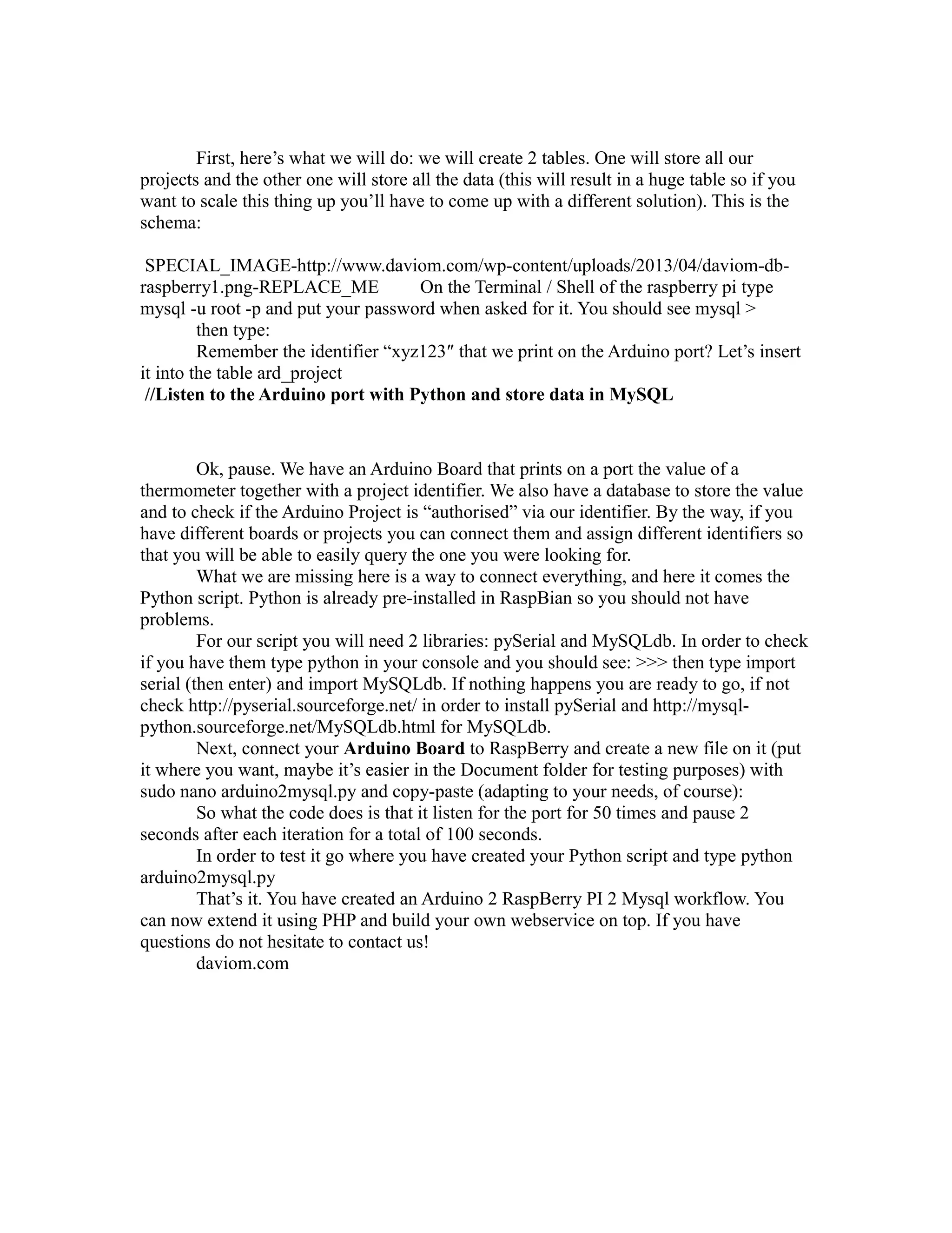 Arduino&raspberry pi - Un connubio vincente | PDF