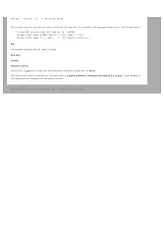 Arduino reference | PDF