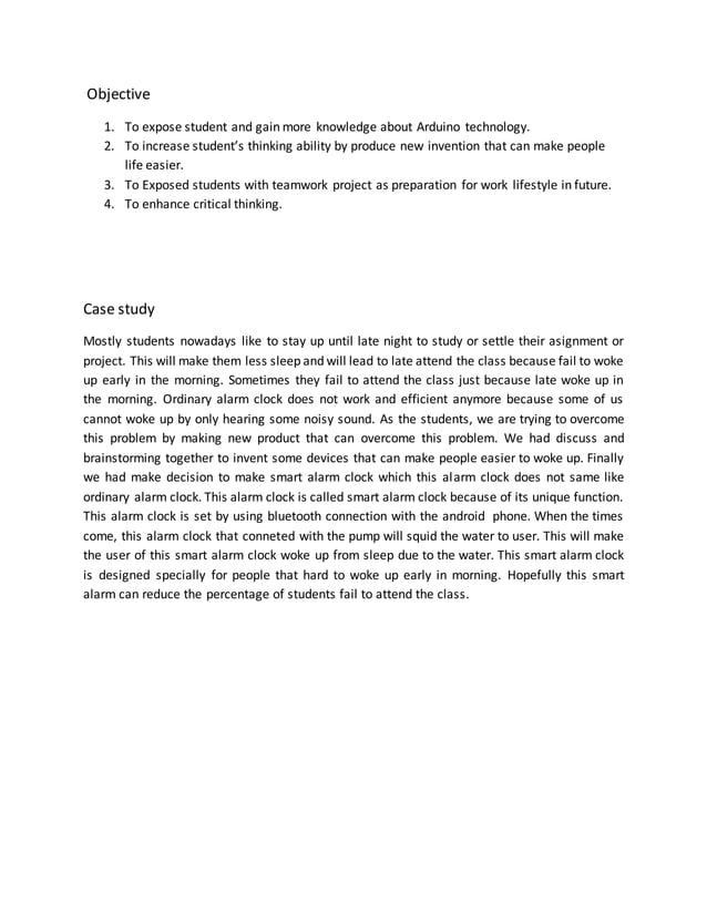 Arduino report objective | PDF