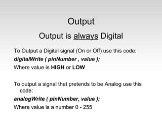 ArduinoSectionI-slides.ppt | Computer Peripherals | Computing