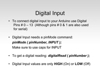 ArduinoSectionI-slides.ppt | Computer Peripherals | Computing