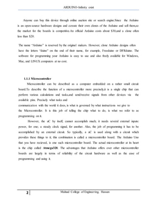 Arduino seminar report | DOCX
