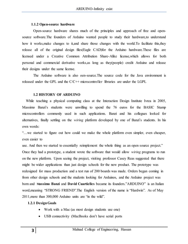 Arduino seminar report | DOCX