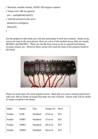 Arduino servo projects robert davis | PDF