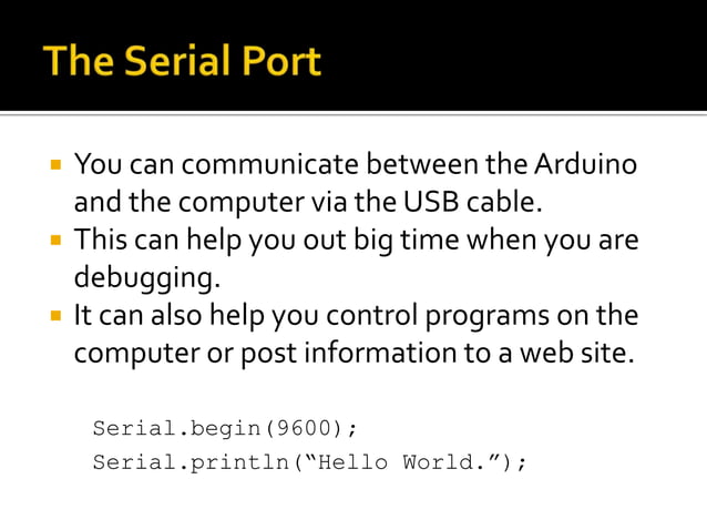 Arduino Workshop Slides | PPTX