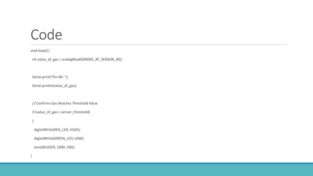 Arduino UNO Gas & Smoke Detection - Embedded Systems | PPT