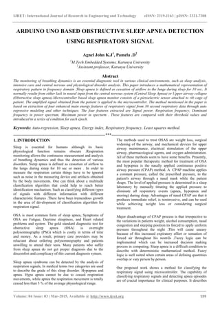 Arduino uno based obstructive sleep apnea detection using respiratory signal | PDF