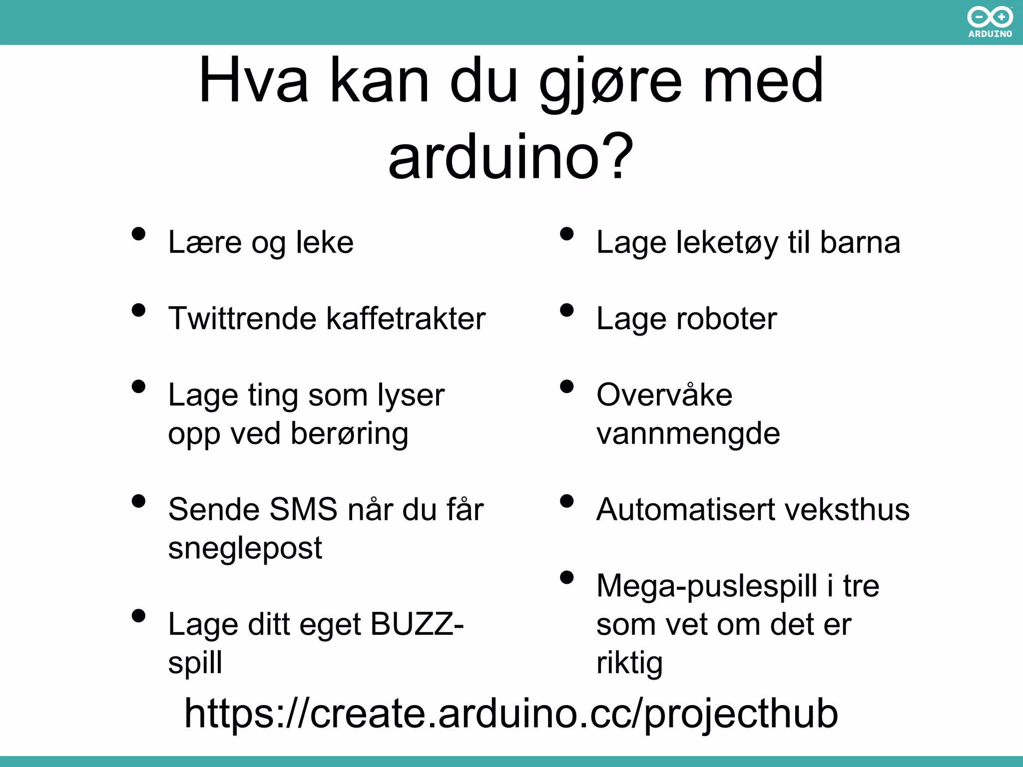 Arduino workshop @ Bitraf 17. Nov 2021 | PPT