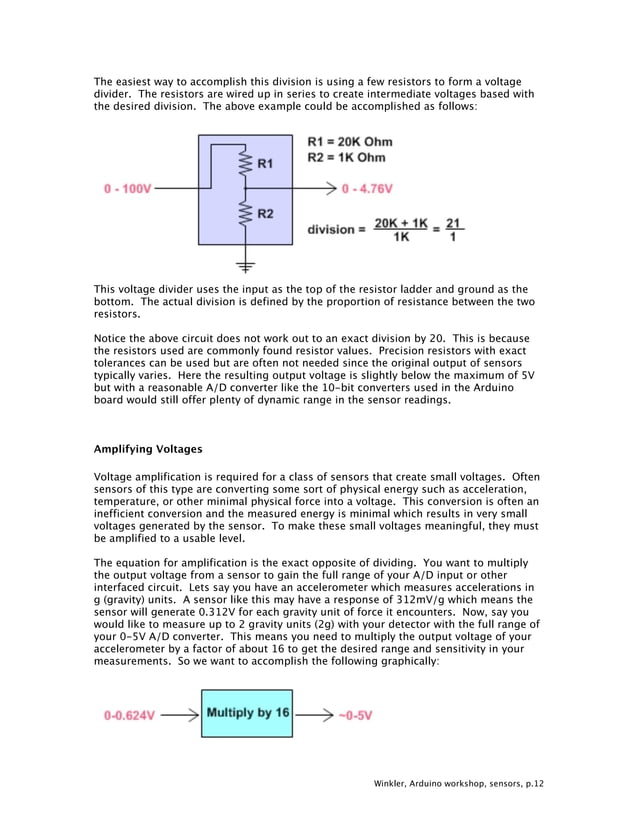 Arduino workshop sensors | PDF