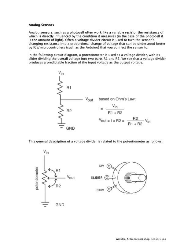 Arduino workshop sensors | PDF