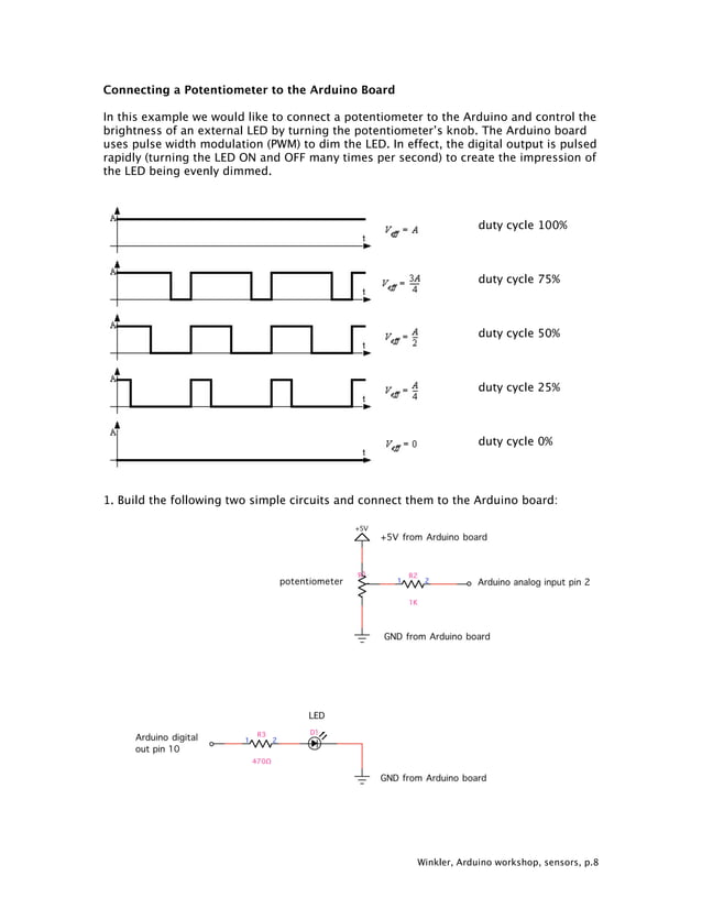 Arduino workshop sensors | PDF