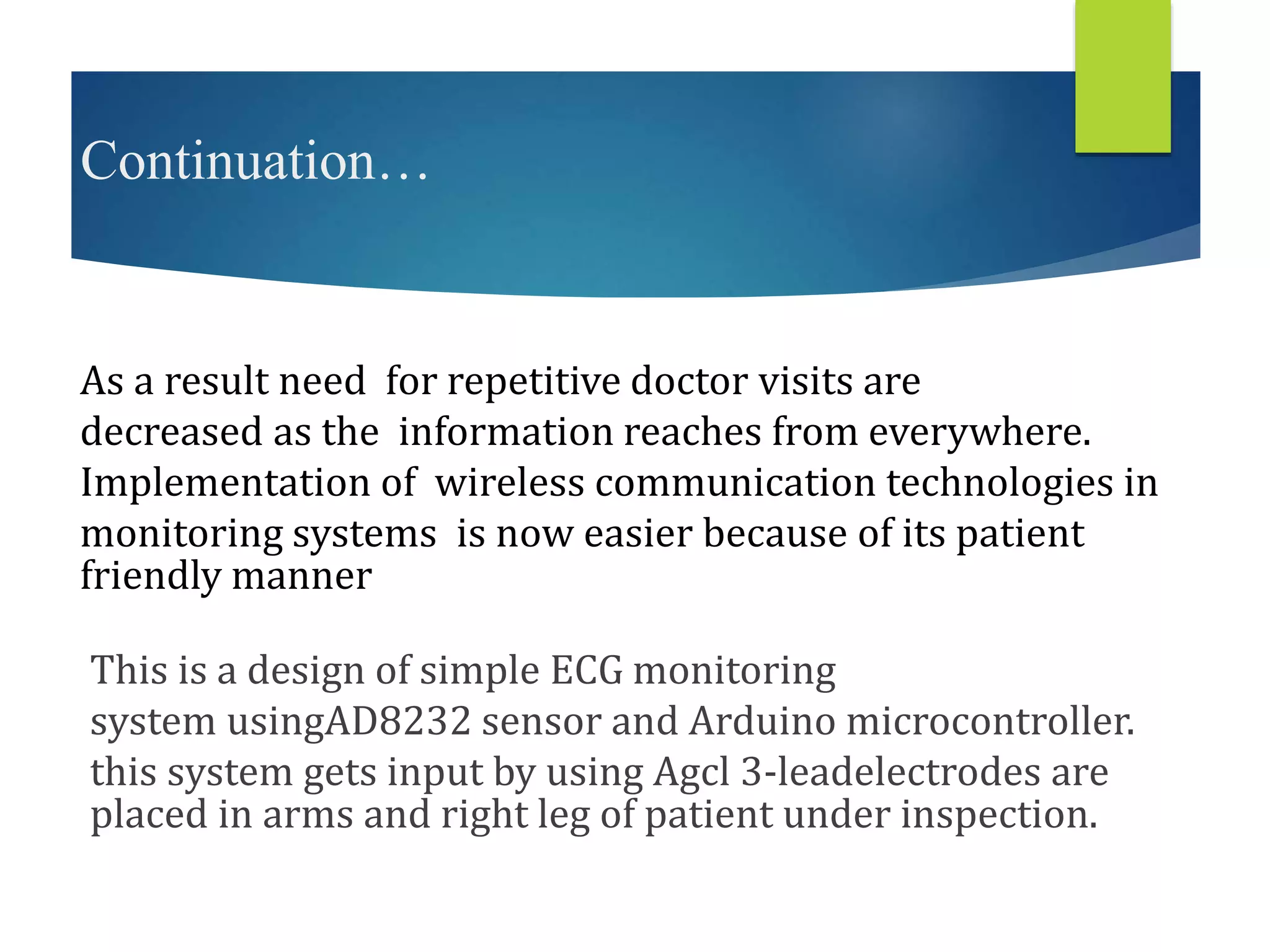 Real Time Monitoring Of Elctro Cardic Signals Using Arduino Ppt