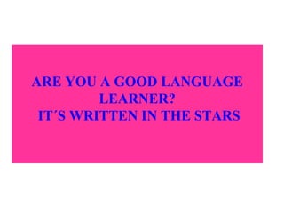 Are You A Good Language Learner | PPT