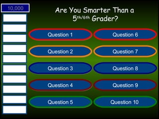 Are You Smarter Than A Fifth Grader Bible Game | PPT