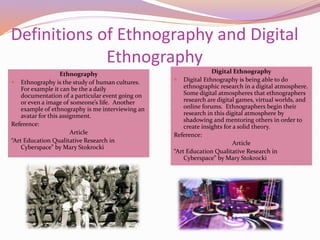 Are 494 Digital Ethnography_Elena Lozano | PPT