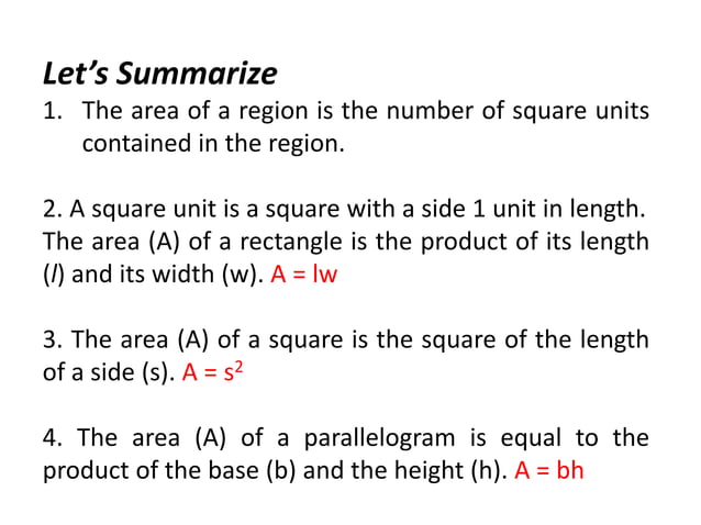 Area of Plane Figures | PPTX
