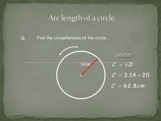 Arc Length And Area of a Sector | PPTX