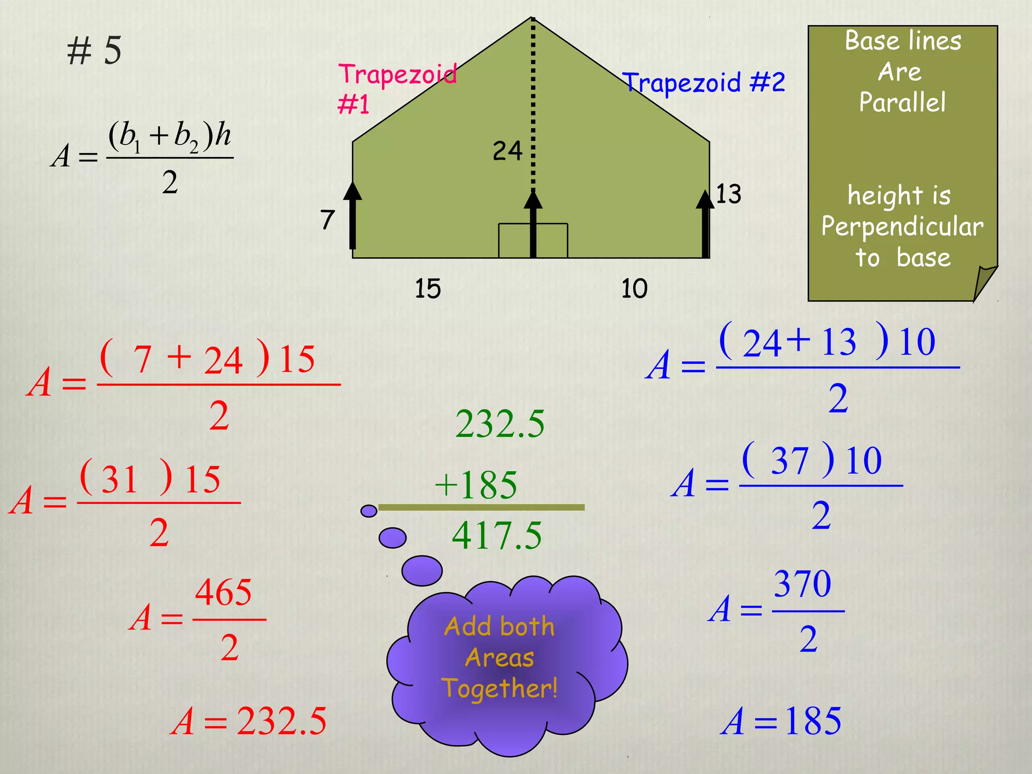 Area of trapezoids | PPT
