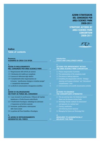 Area Science Park Sintesi Piano Triennale | PDF