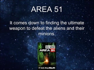 Overview of the bestselling Area 51 series | PPTX