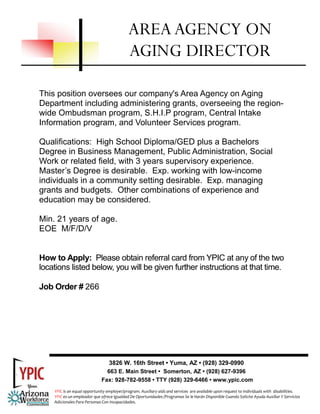 Director- Area agency on aging 266 | PDF