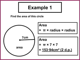 Area and Circumference of a Circle.ppt