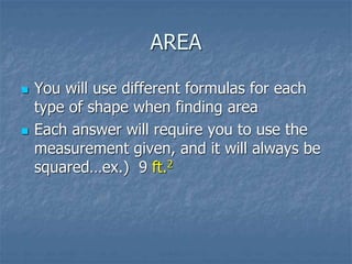 area and perimeter.ppt | Physics | Science