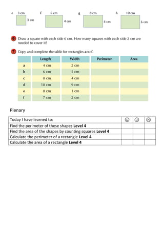 Area and perimeter easy | PDF