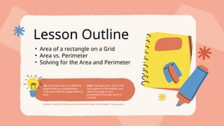 Area and Perimeter of Rectangles Education Presentation in Pink Blue ...