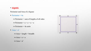 AREA AND PERIMETER | PPTX