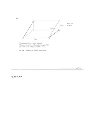 AREA AND VOLUME IGCSE MATHEMATICS PRACTICE TASKS pdf | PDF